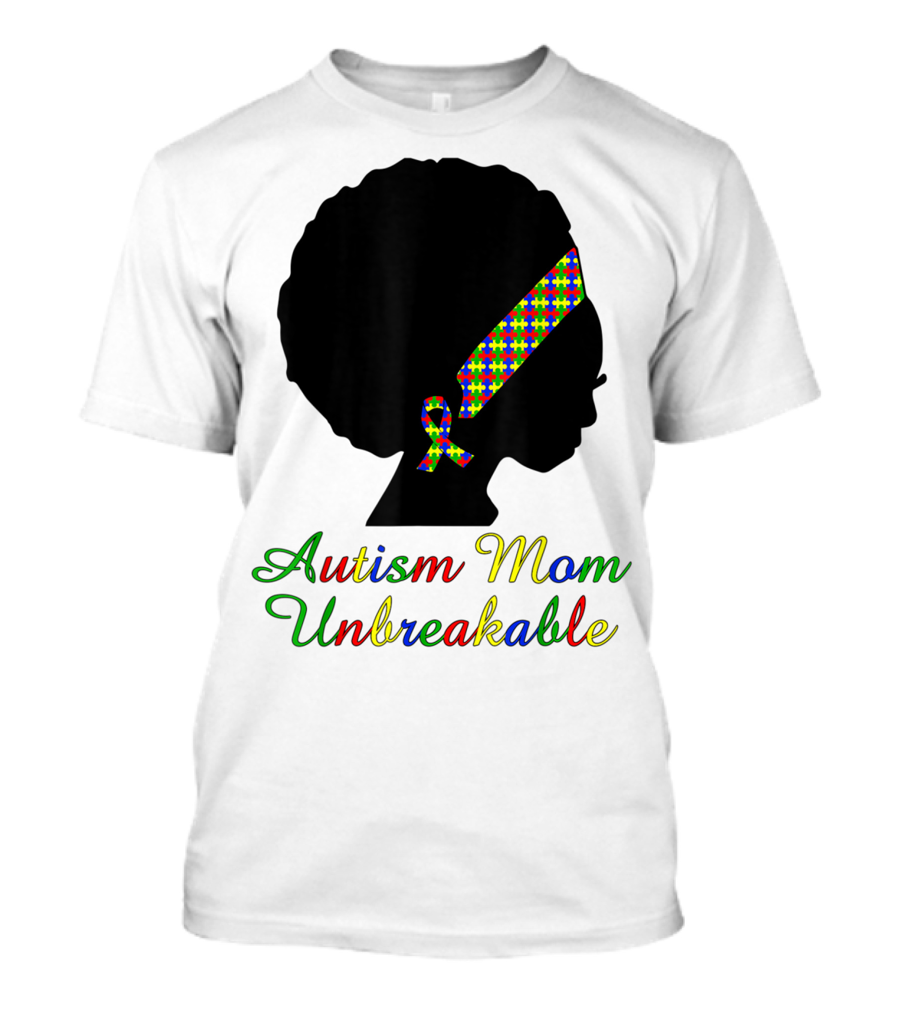 Autism Mom Unbreakable With Puzzle Ribbon Headband T-Shirt