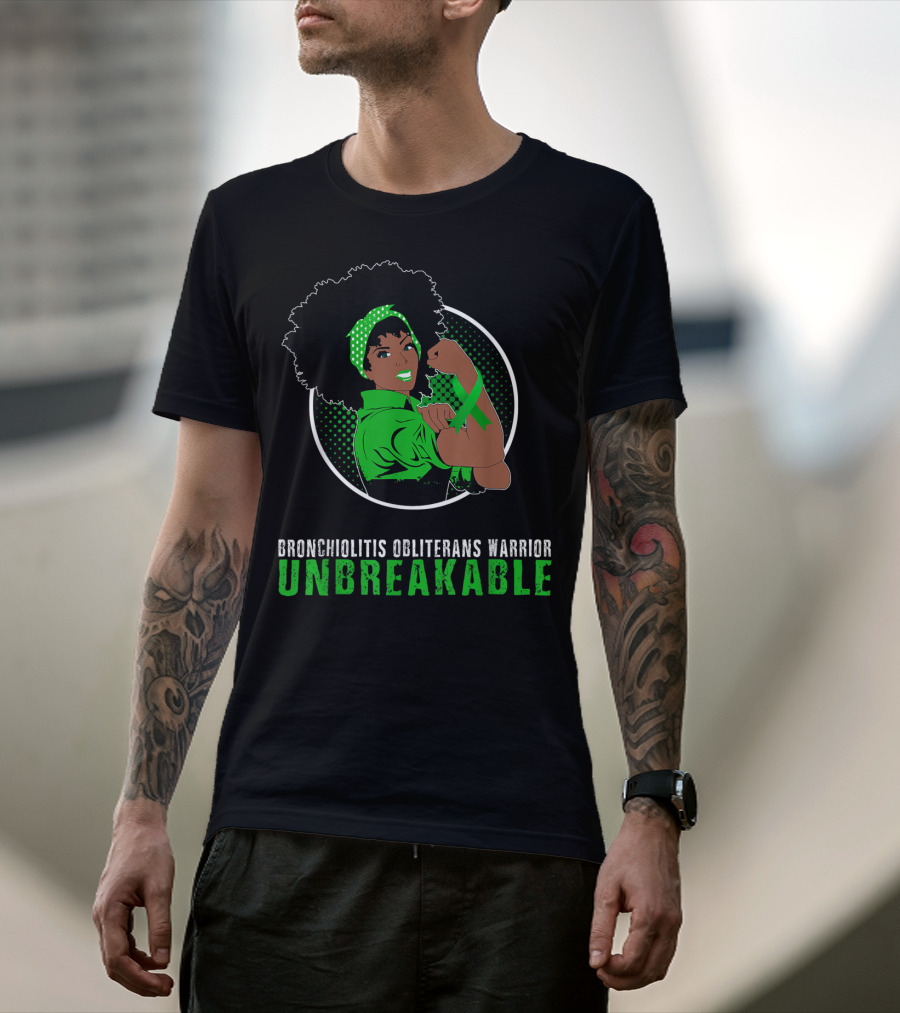 Unbreakable Black Girl Bronchiolitis Obliterans Warrior T-Shirt
