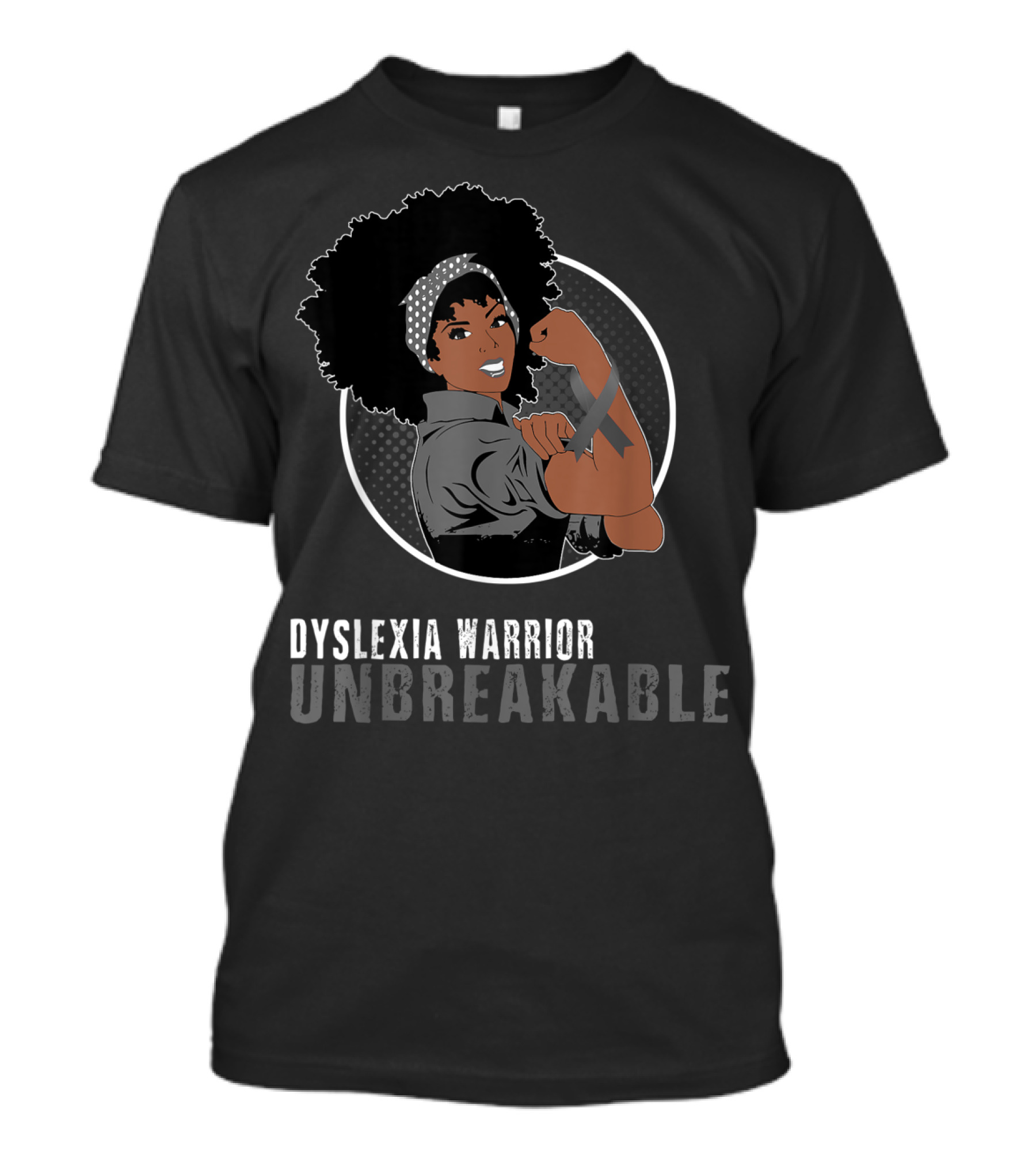 Dyslexia Warrior Unbreakable Black Girl Empowerment T-Shirt
