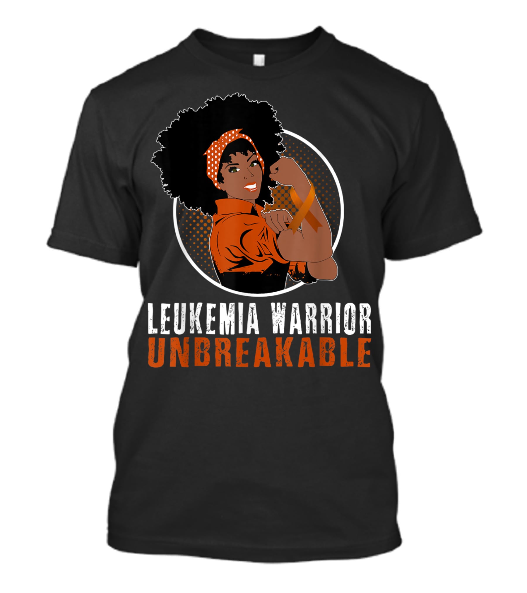 Leukemia Warrior Unbreakable Black Girl Heroic Strength T-Shirt