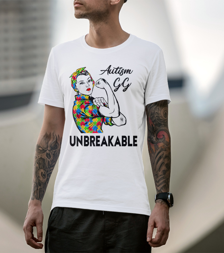 Autism Gg Unbreakable Autism Awareness Iconic Empowerment T-Shirt
