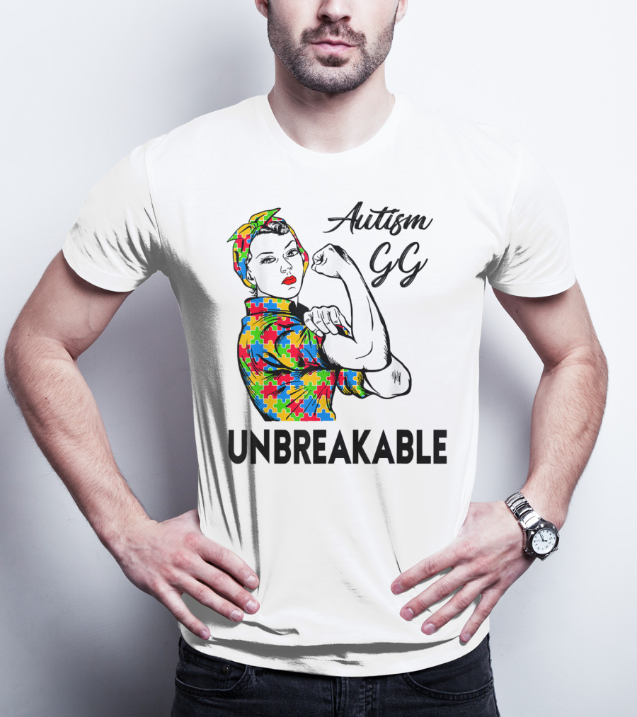 Autism Gg Unbreakable Autism Awareness Iconic Empowerment T-Shirt