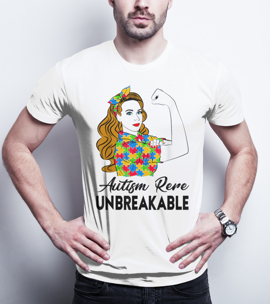 Autism Rere Unbreakable Rosie The Riveter Puzzle T-Shirt