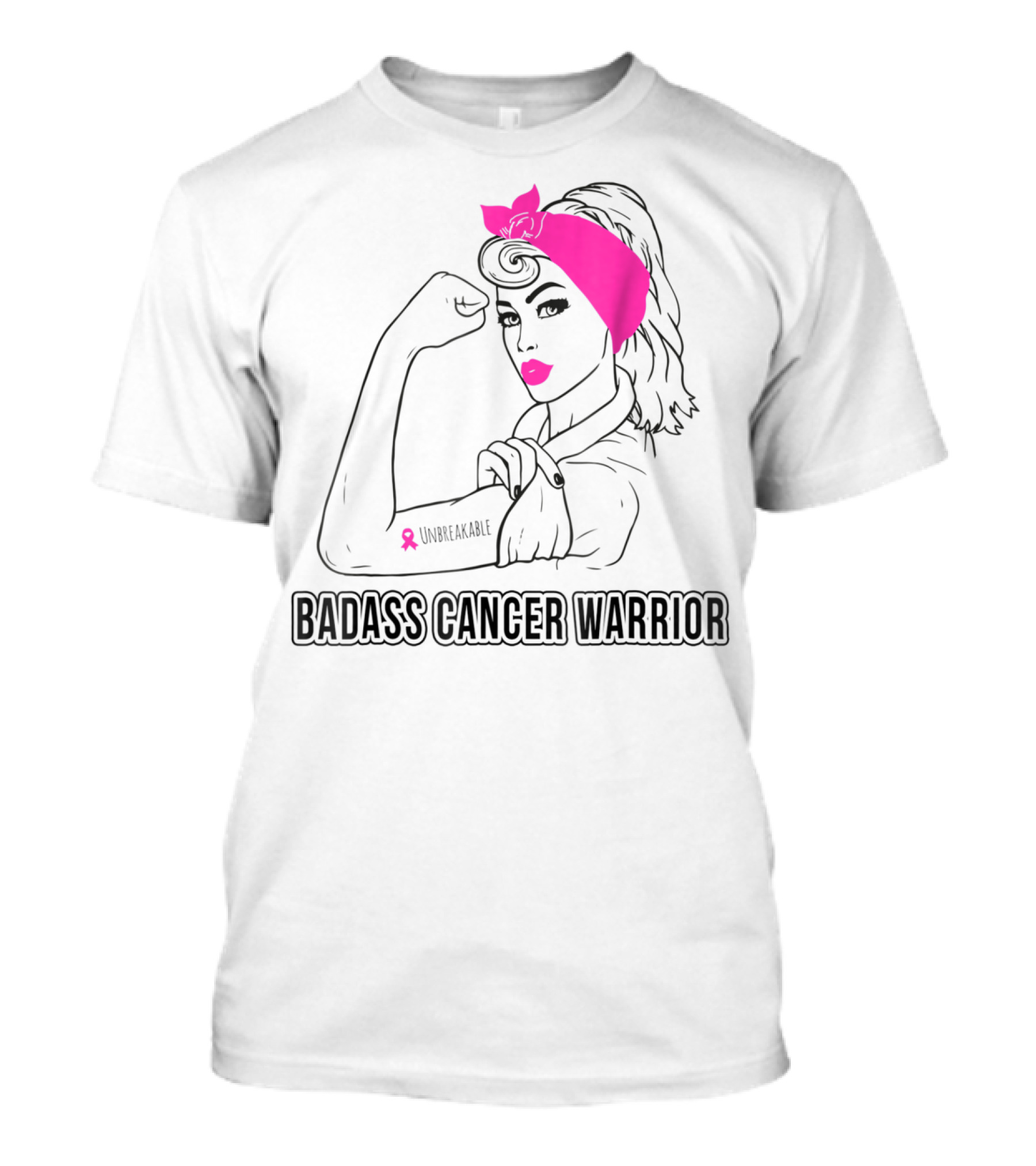 Badass Cancer Warrior Unbreakable Breast Cancer Awareness T-Shirt