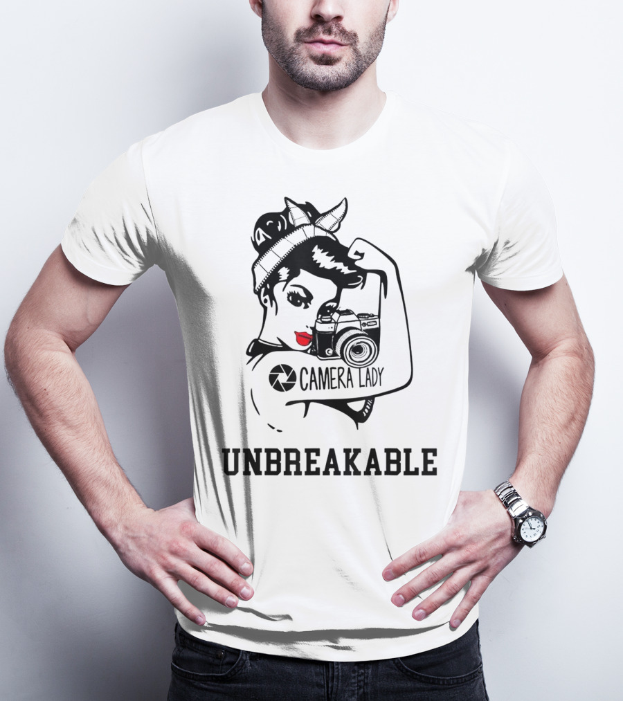 Camera Lady Unbreakable Iconic Femme Strength T-Shirt