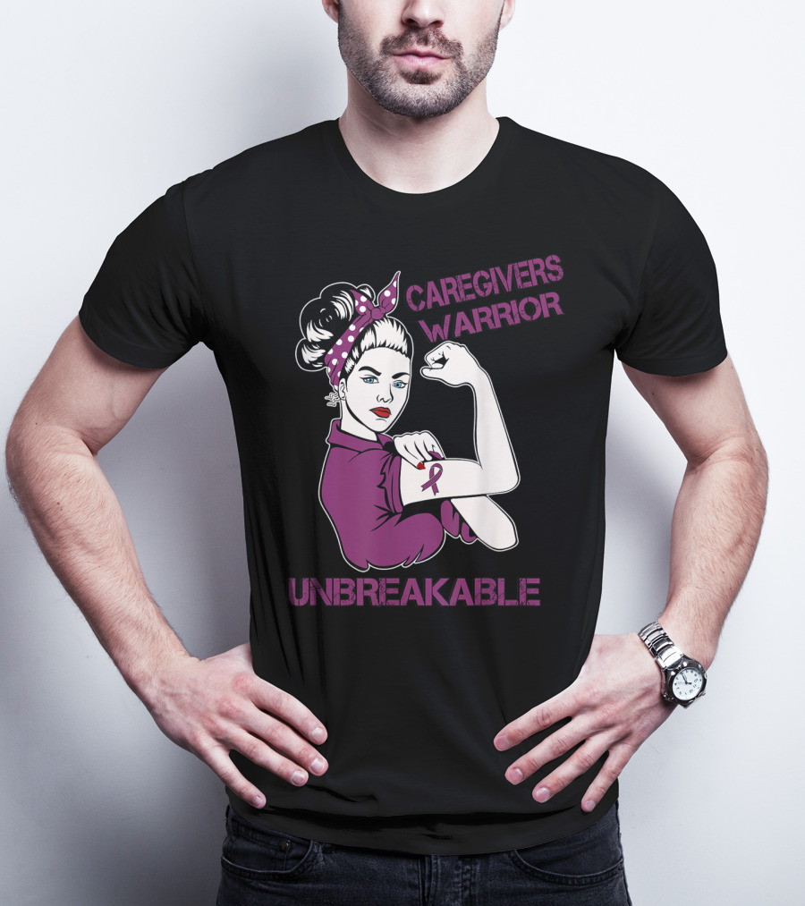 Caregivers Warrior Unbreakable Rosie The Riveter T-Shirt