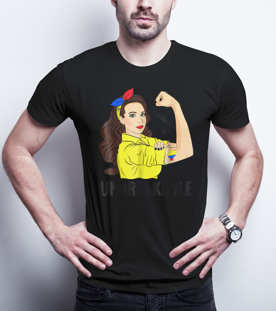 Ecuadorian Girl Unbreakable Strength With Ecuador Flag Colors T-Shirt