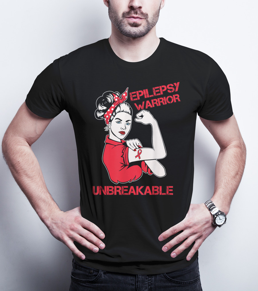 Epilepsy Warrior Unbreakable Rosie The Riveter Inspired T-Shirt