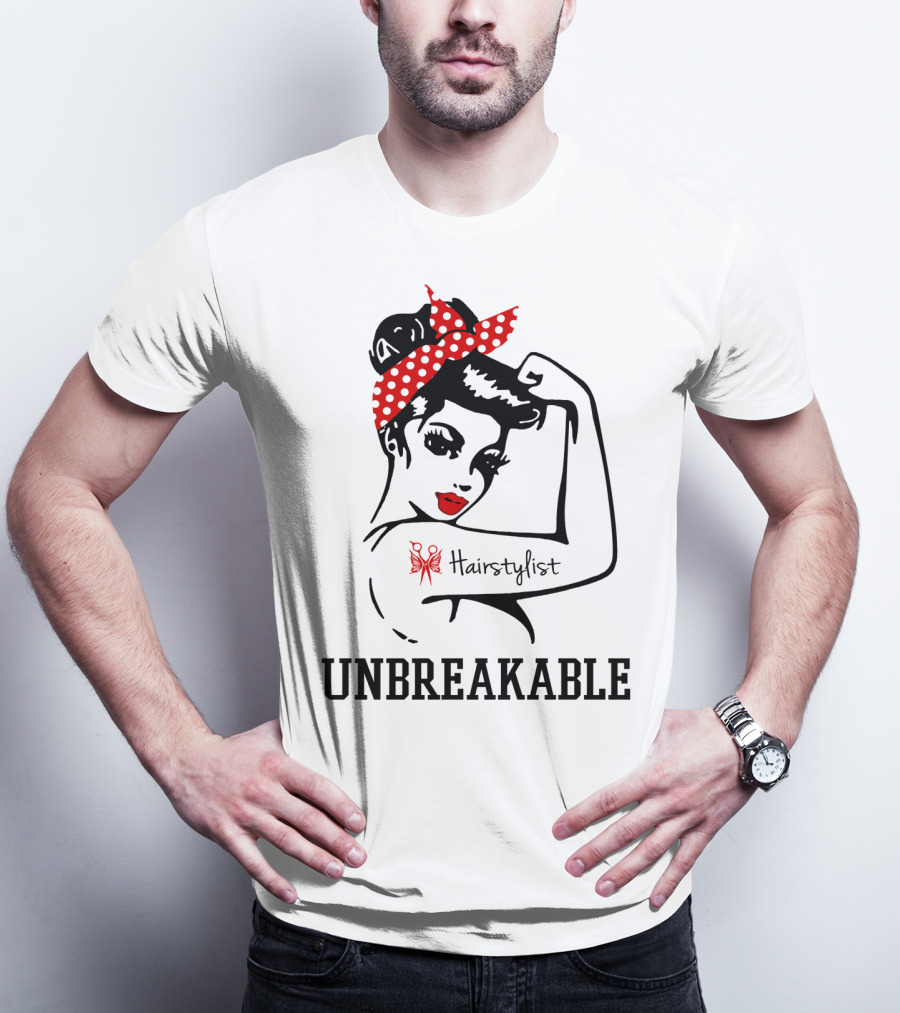 Hairstylist Unbreakable Retro Style Rosie The Riveter T-Shirt