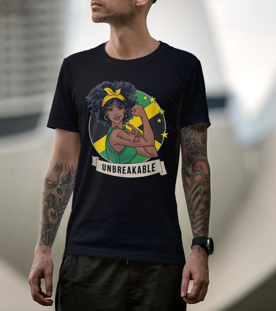 Unbreakable Jamaican Girl Jamaica Flag Colors T-Shirt