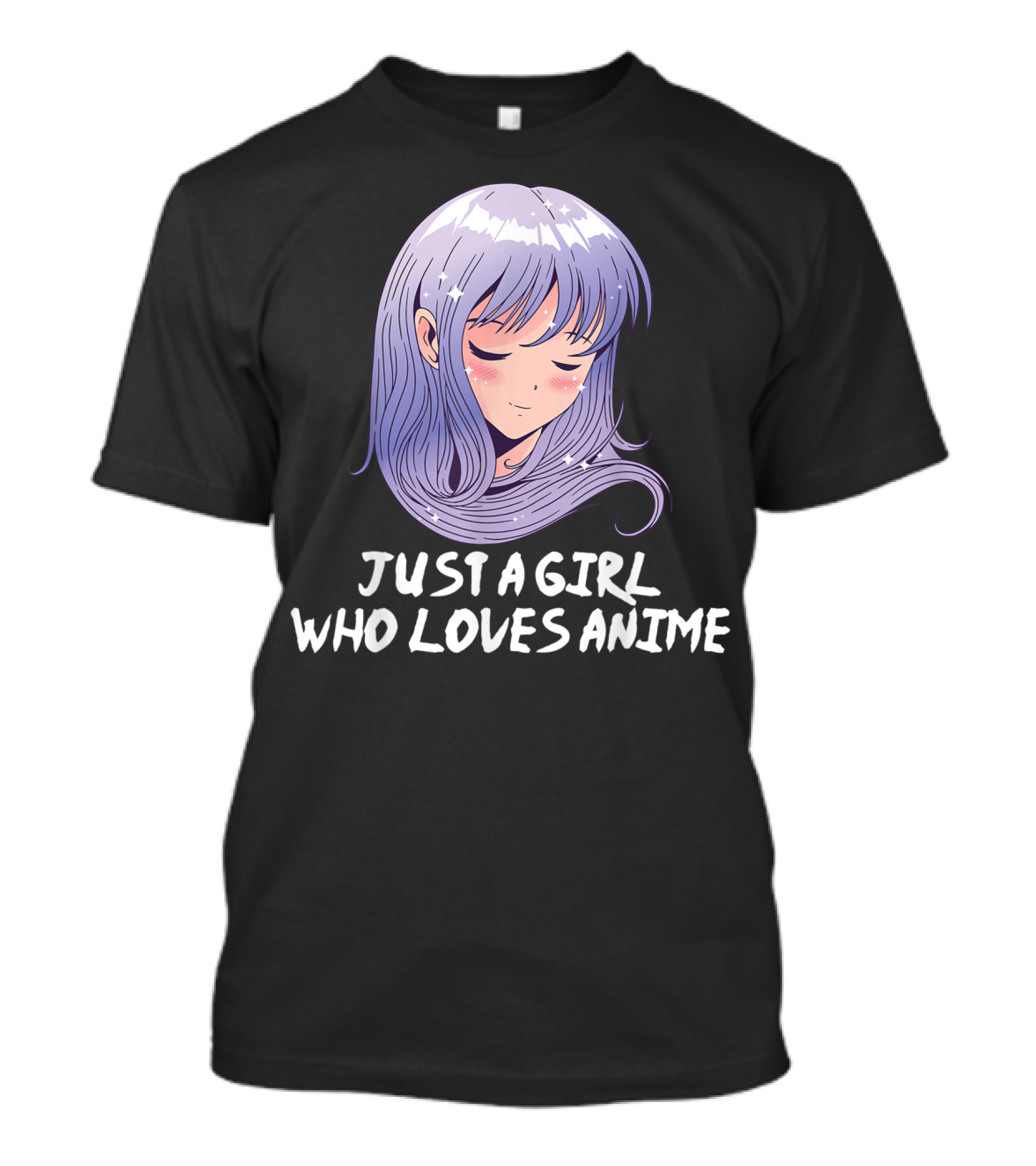Just A Girl Who Loves Anime Japanese Anime Purple Hair Character T-Shirt