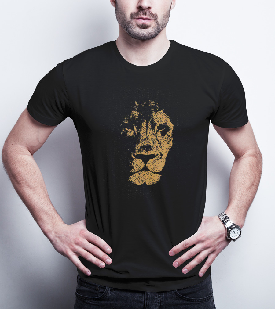 Lion Head Hand Drawn Textured T-Shirt