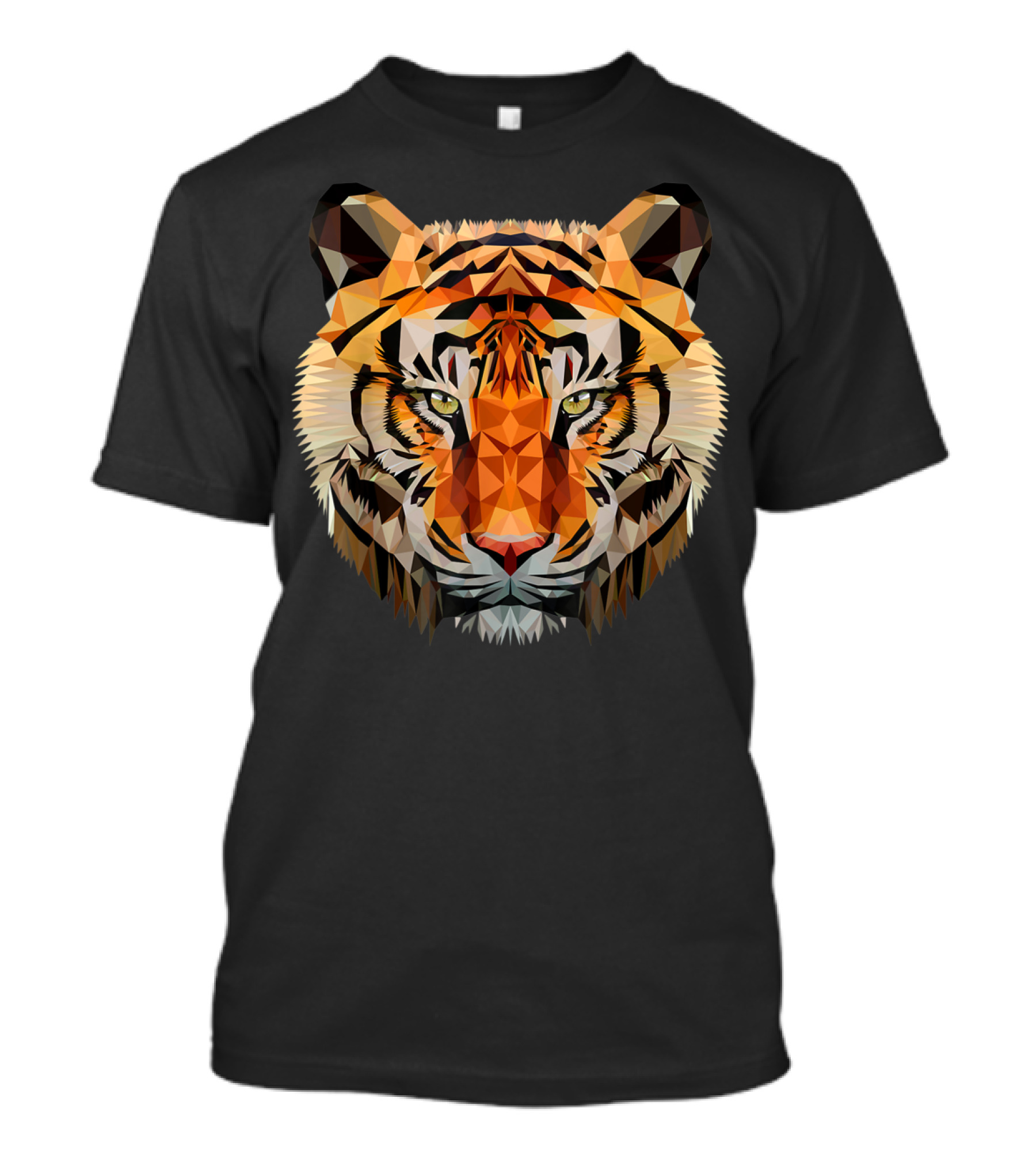 Geometric Triangular Low Poly Tiger Head T-Shirt