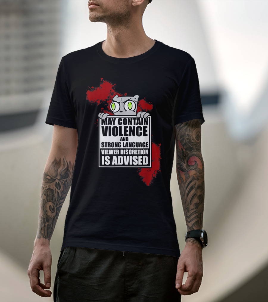 May Contain Violence Strong Language Viewer Discretion Is Advised Foamy The Squirrel T-Shirt