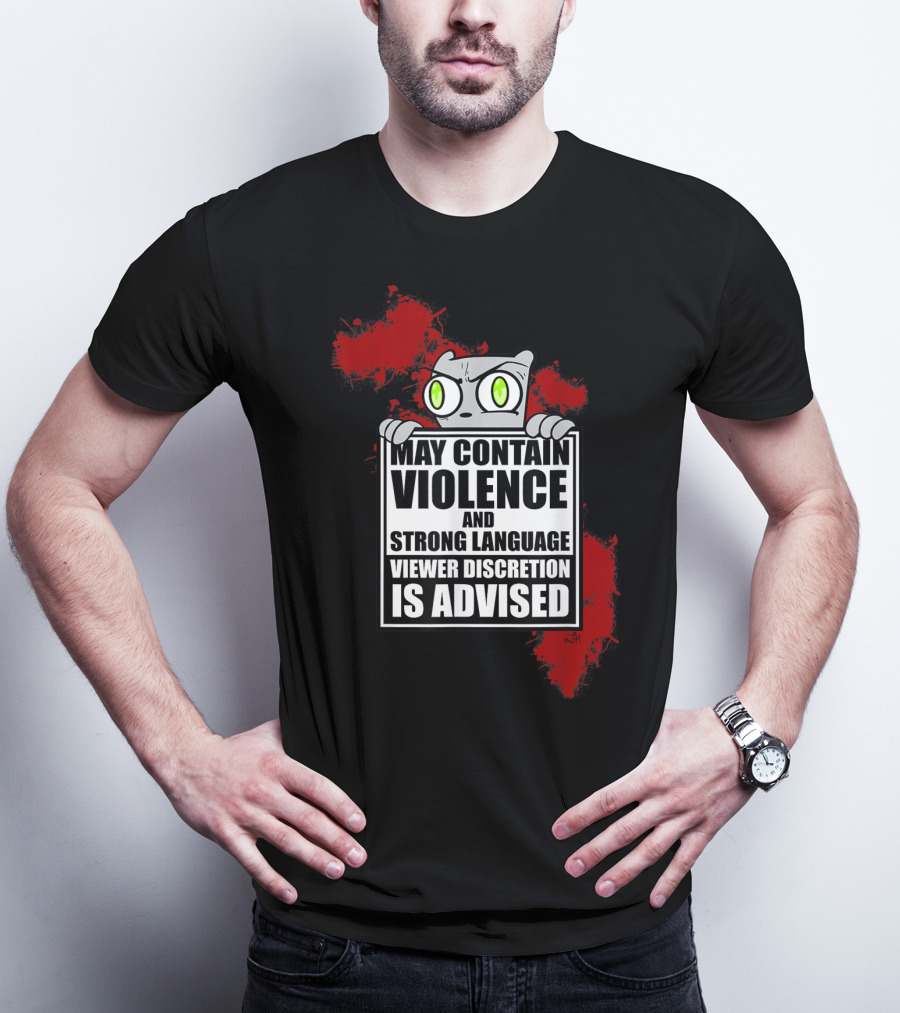 May Contain Violence Strong Language Viewer Discretion Is Advised Foamy The Squirrel T-Shirt