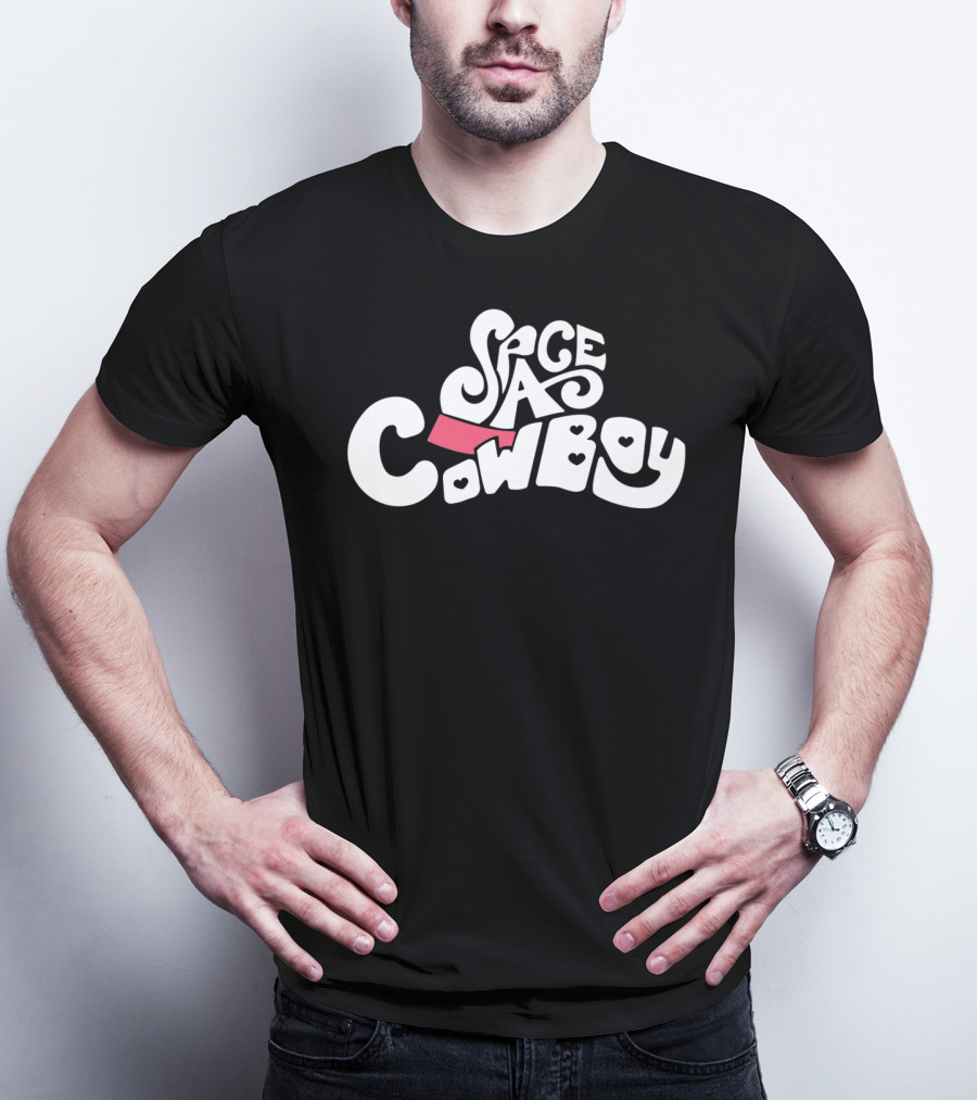 Space Cowboy Retro Typography T-Shirt