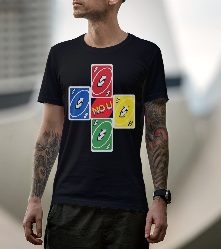 No U Reverse Card Cross Multicolor T-Shirt