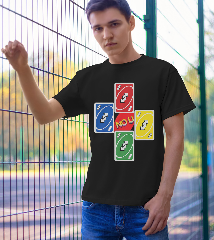 No U Reverse Card Cross Multicolor T-Shirt