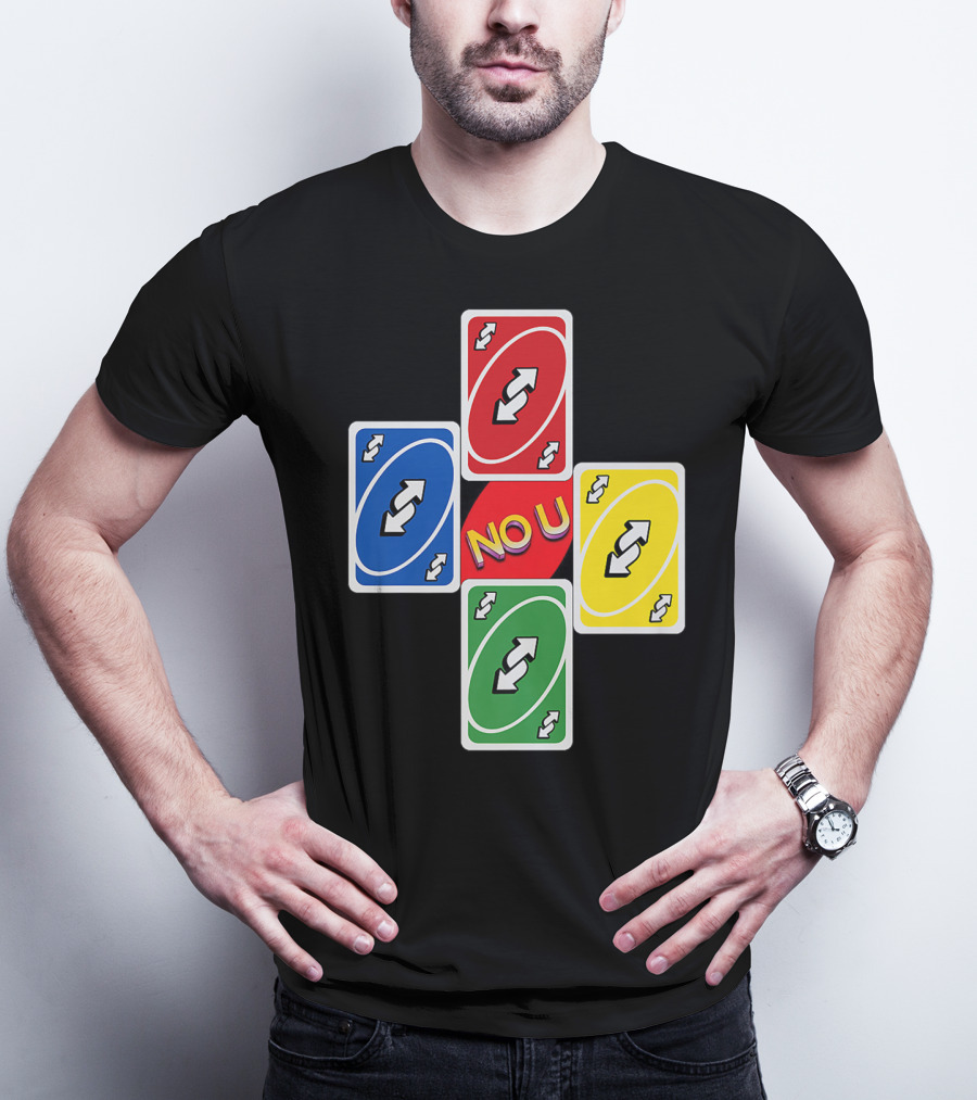 No U Reverse Card Cross Multicolor T-Shirt