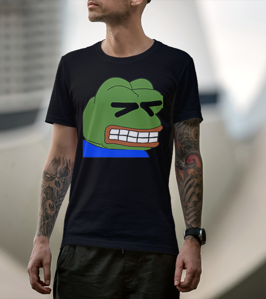 Pepepains Meme Frog Expression Emote T-Shirt
