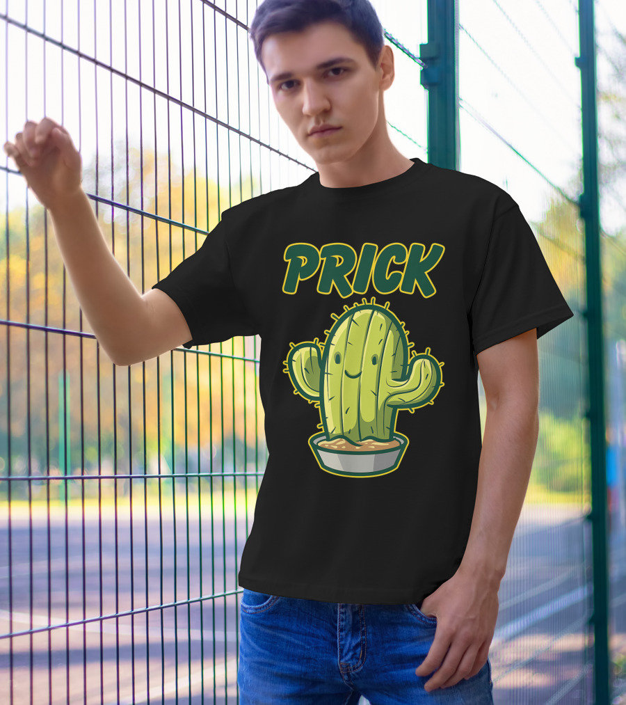 Prick Happy Smiley Cactus Epic Gag T-Shirt