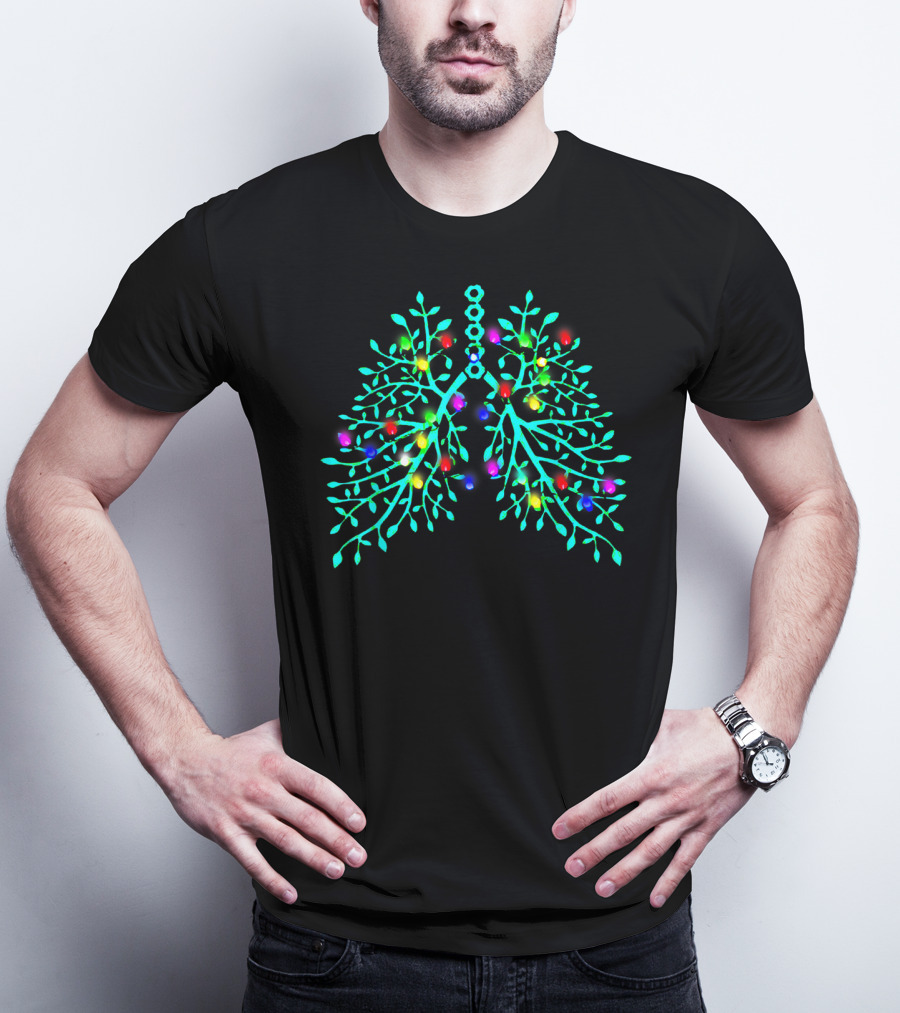 Respiratory Therapy Christmas Lung Lights T-Shirt