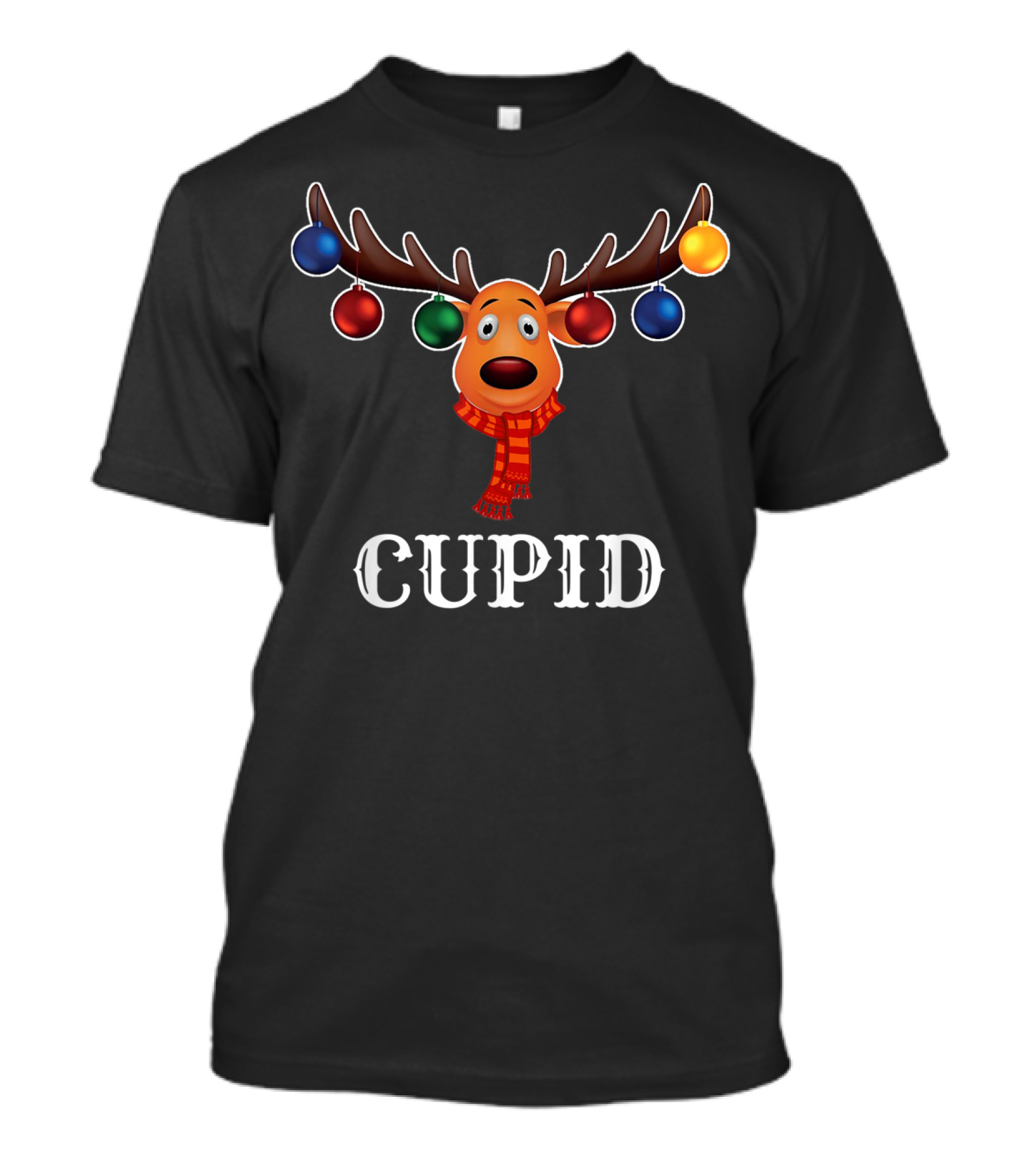 Cupid Reindeer Christmas Lights Holiday Humor T-Shirt