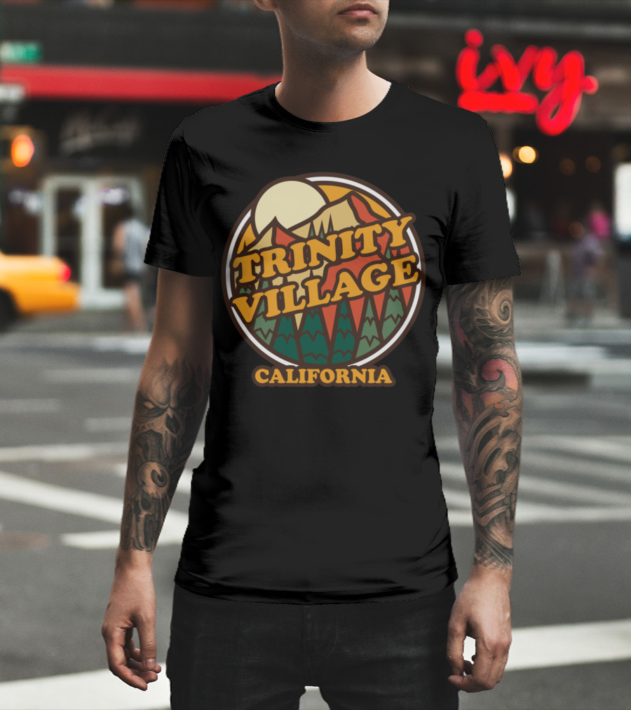 Trinity Village California Vintage Mountain Scenery T-Shirt