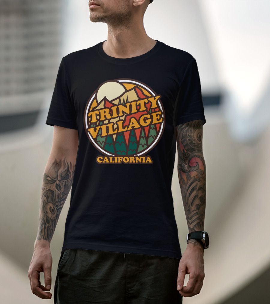 Trinity Village California Vintage Mountain Scenery T-Shirt