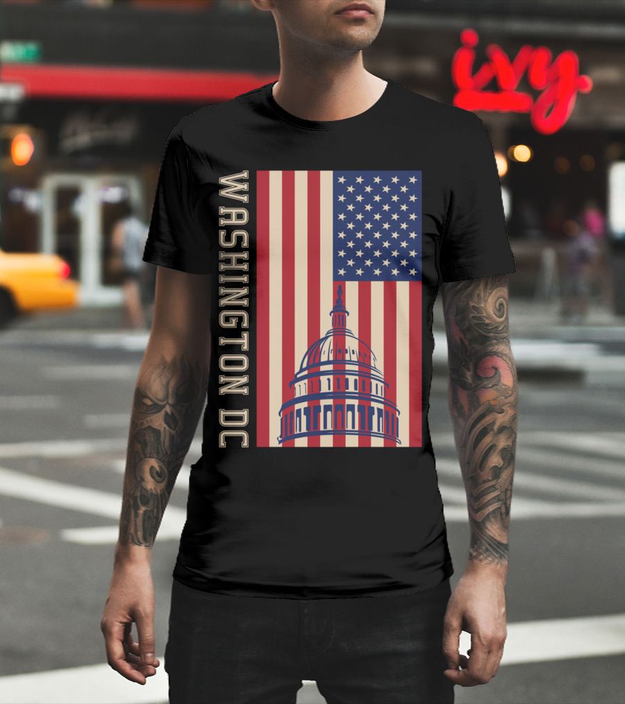 Washington DC American Flag Capitol Building T-Shirt