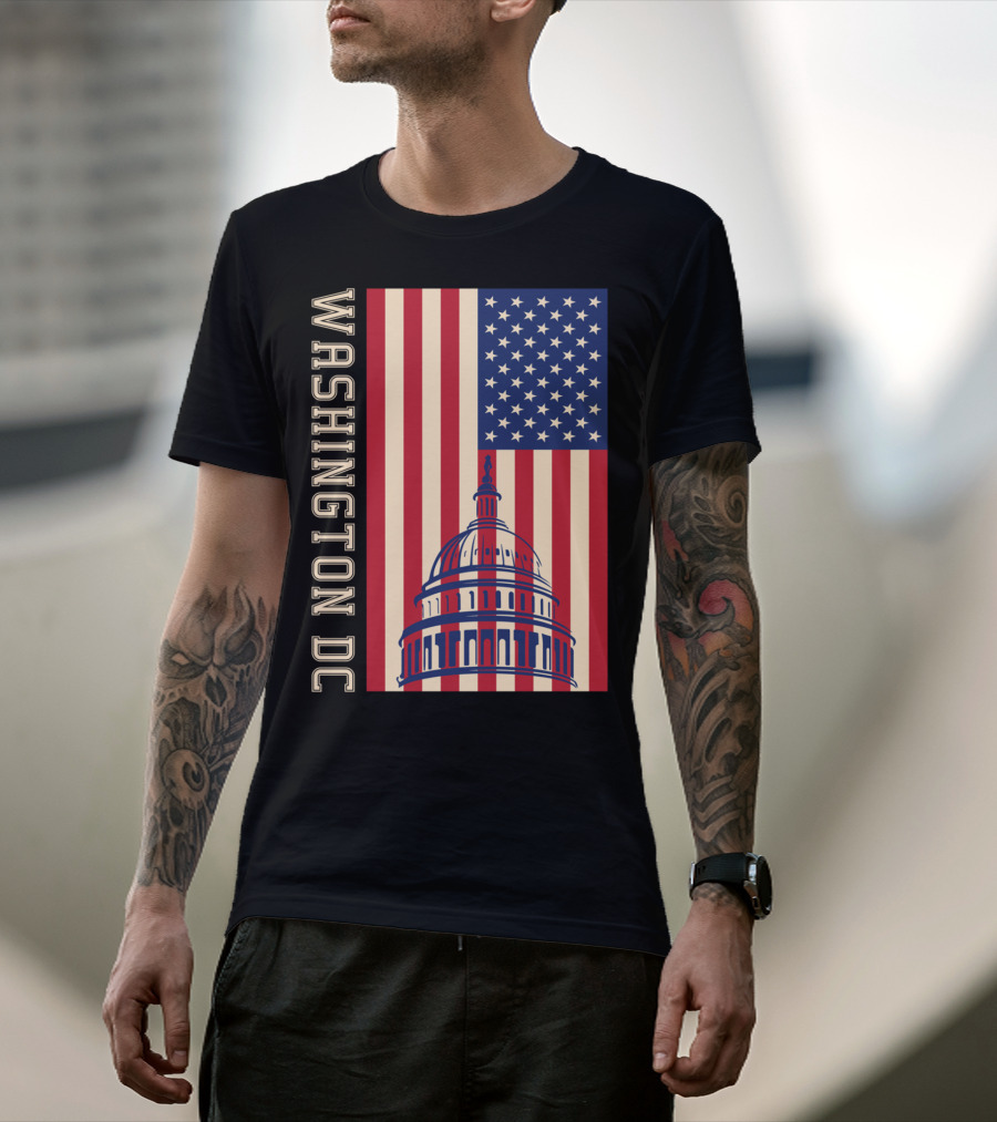 Washington DC American Flag Capitol Building T-Shirt