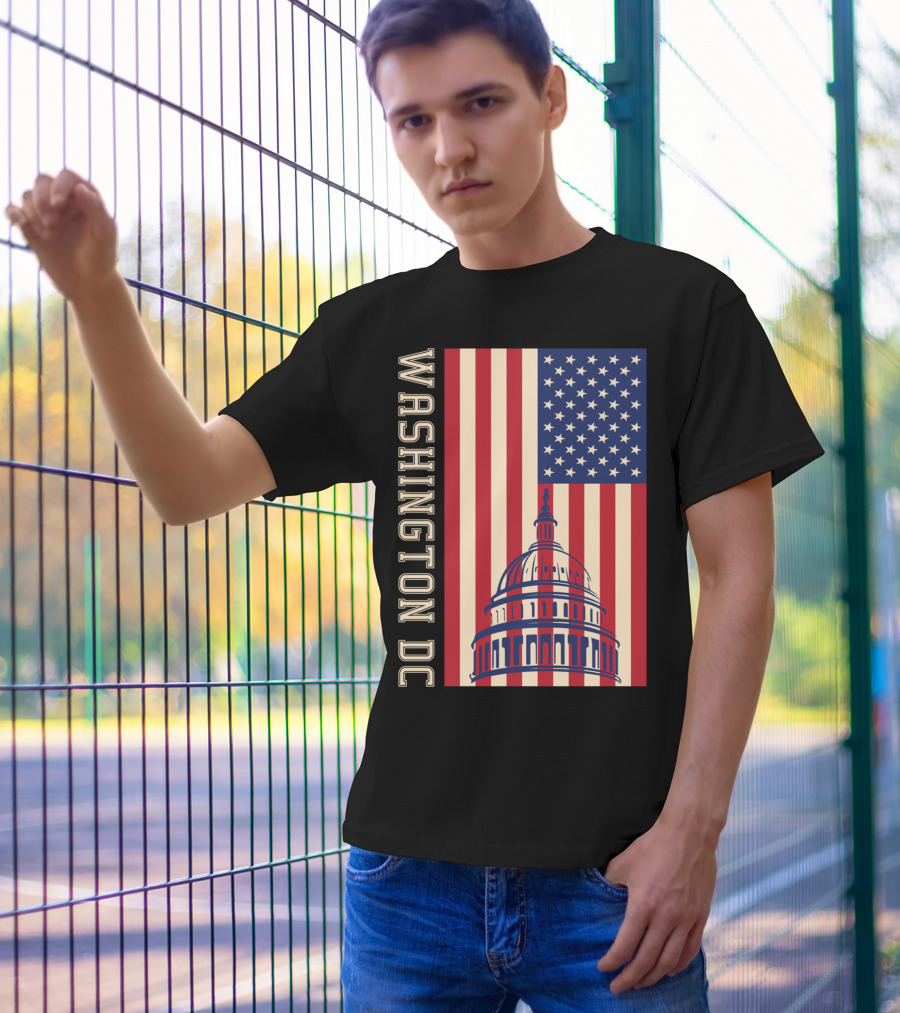 Washington DC American Flag Capitol Building T-Shirt