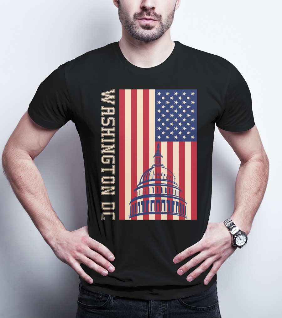 Washington DC American Flag Capitol Building T-Shirt