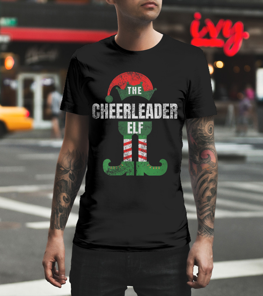 The Cheerleader Elf Christmas Humor Festive T-Shirt