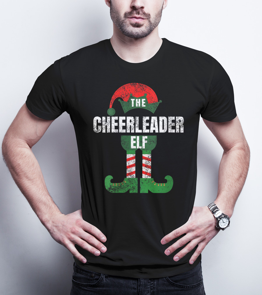The Cheerleader Elf Christmas Humor Festive T-Shirt