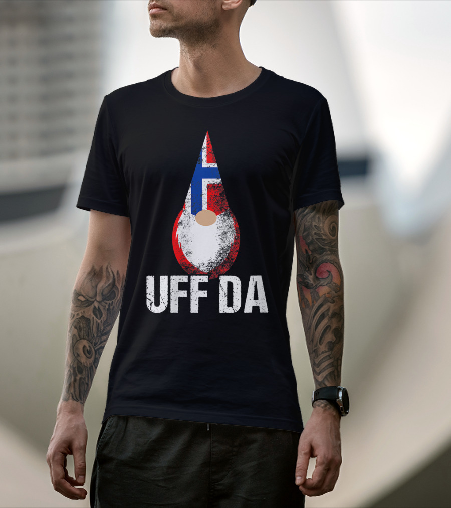 Uff Da Norwegian Flag Gnome Norway Tomte T-Shirt