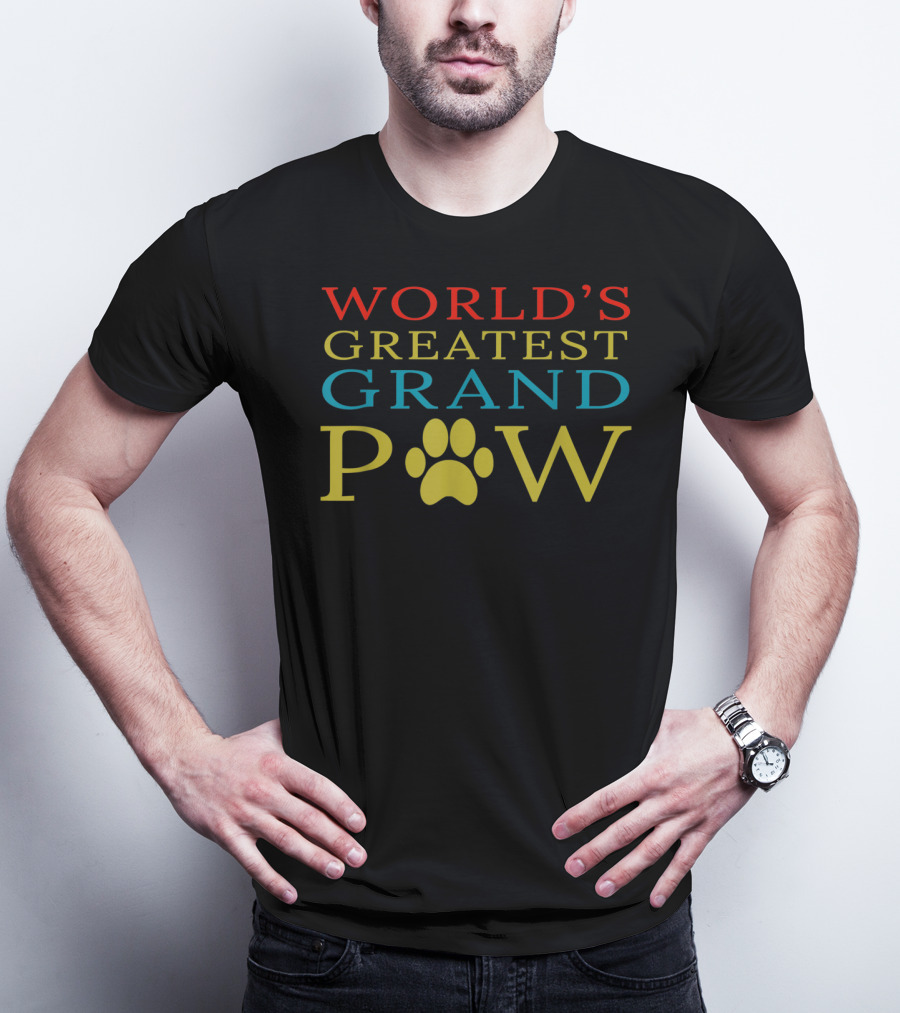 World's Greatest Grand Paw Dog Paw Prints T-Shirt