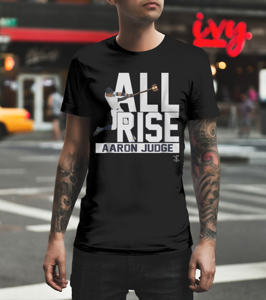 All Rise Aaron Judge Baseball Motif T-Shirt