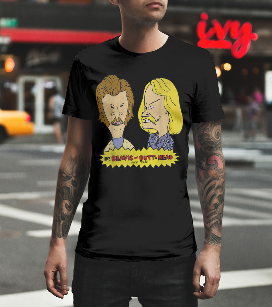 MTV Beavis And Butt-Head Seventies Mustaches Retro Look By Mike Judge T-Shirt