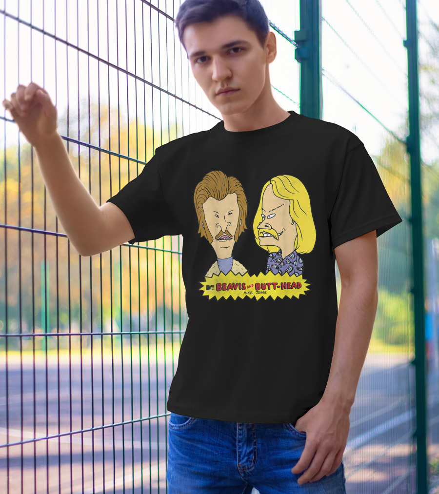 MTV Beavis And Butt-Head Seventies Mustaches Retro Look By Mike Judge T-Shirt