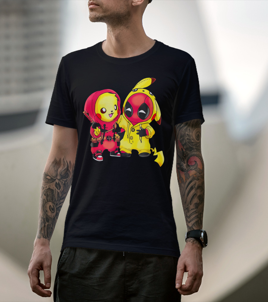 Cute Pikapool Pikachu Deadpool Mashup Hoodie Characters T-Shirt