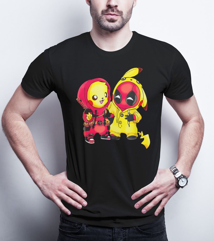 Cute Pikapool Pikachu Deadpool Mashup Hoodie Characters T-Shirt
