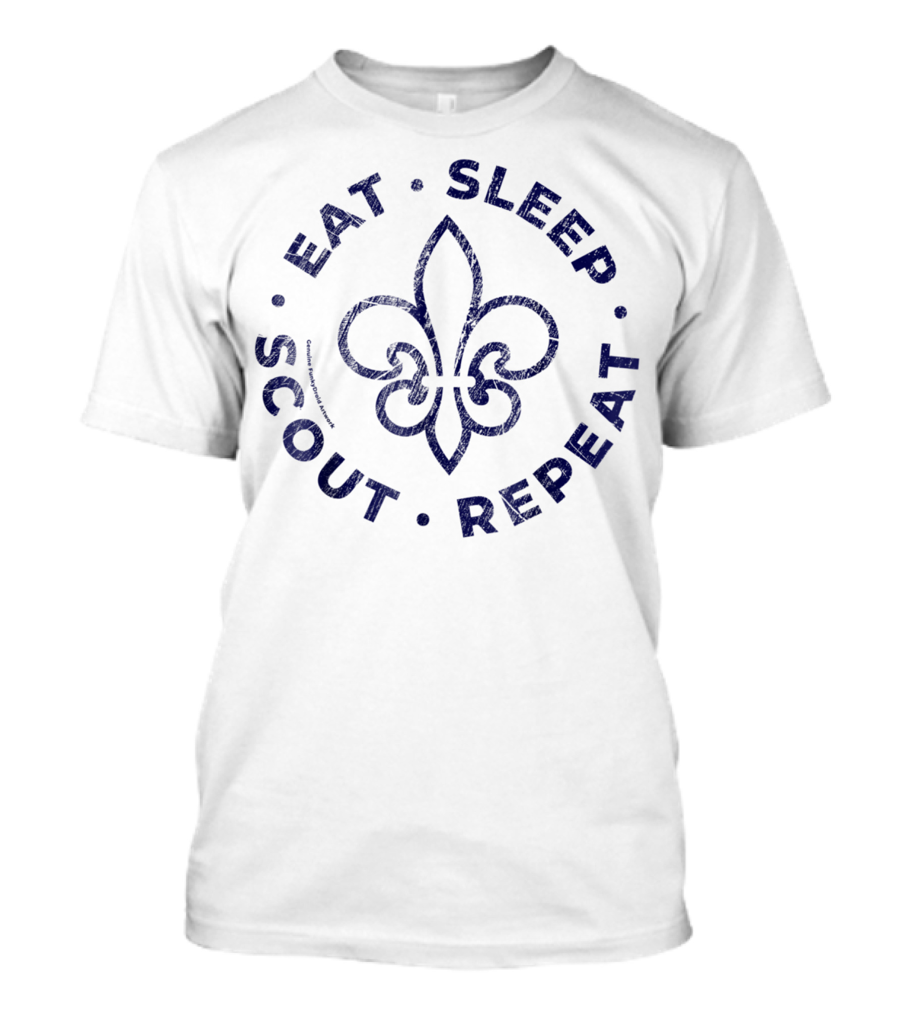 Eat Sleep Scout Repeat Fleur-de-Lis FunkyDroid Funny T-Shirt