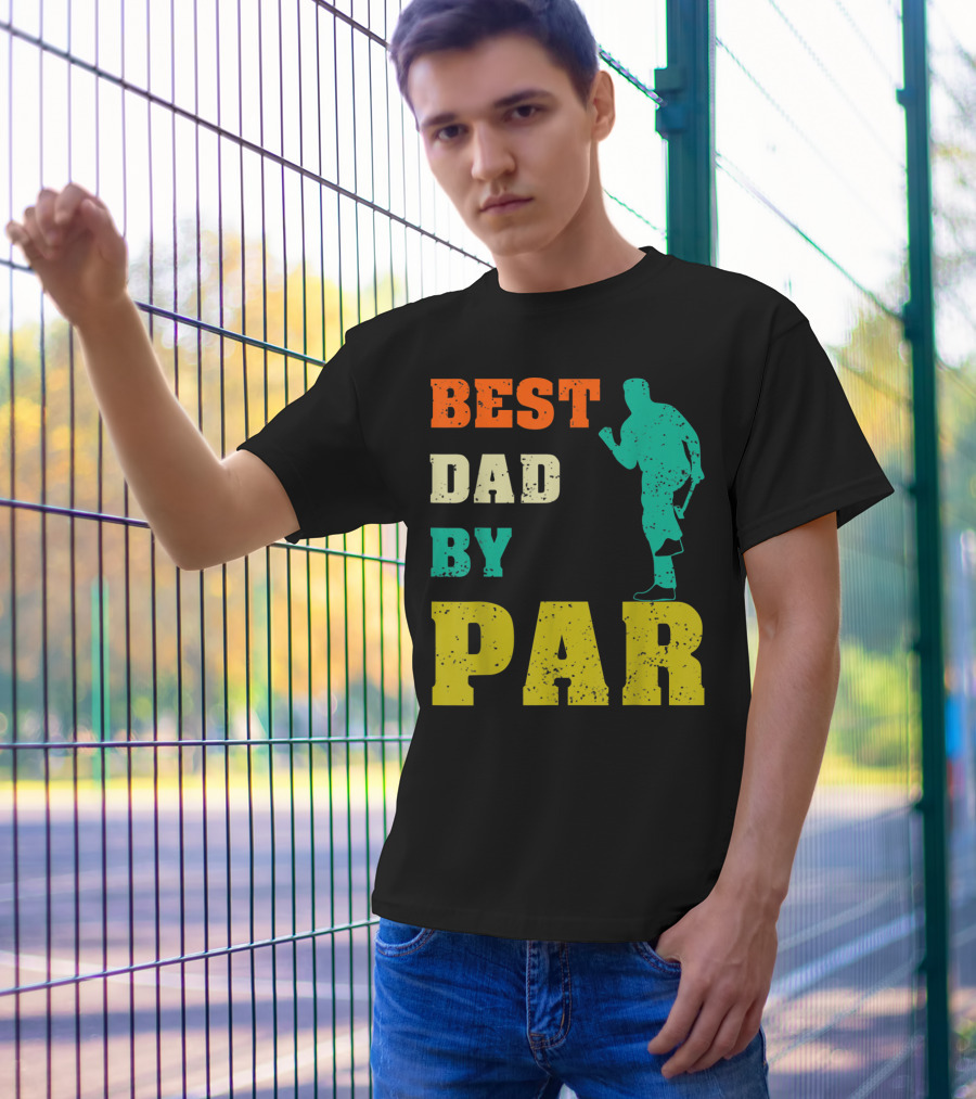 Best Dad By Par Dad Golfer Silhouette From Son Daughter T-Shirt