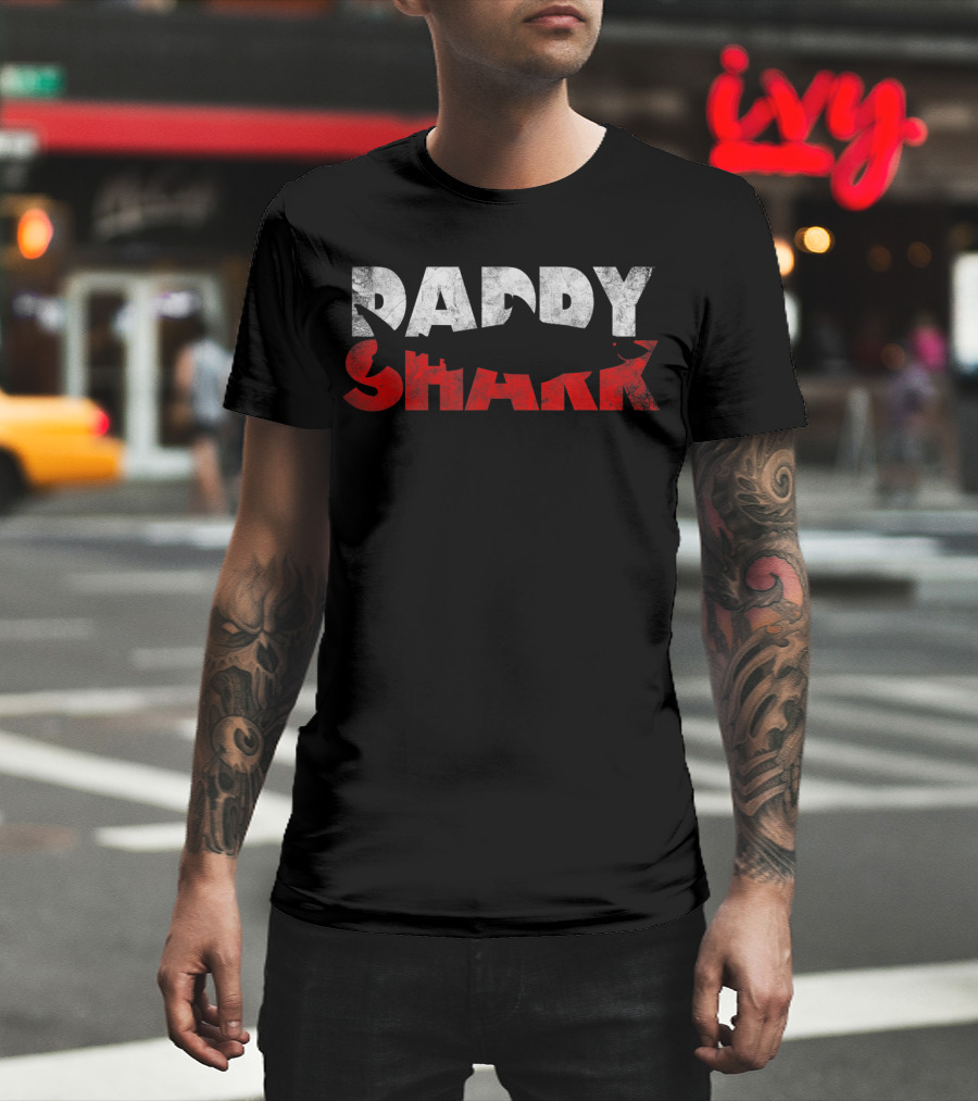 Daddy Shark From Wife Son Daughter Father's Day Family Matching T-Shirt