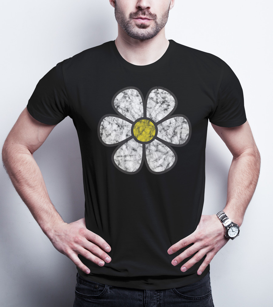 Hippie Daisy Vintage Flower Graphic Effect T-Shirt