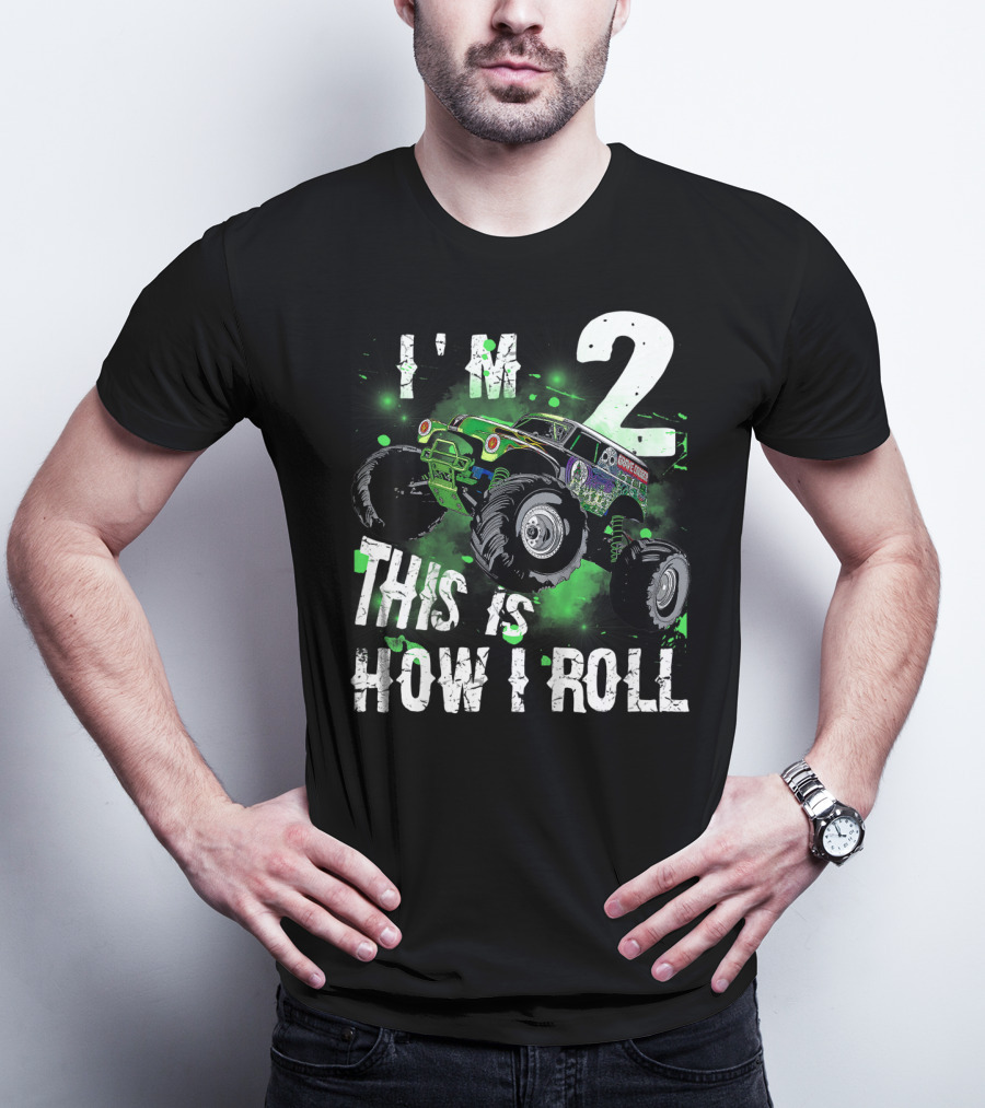 Kids I'm 2 This Is How I Roll Monster Truck T-Shirt