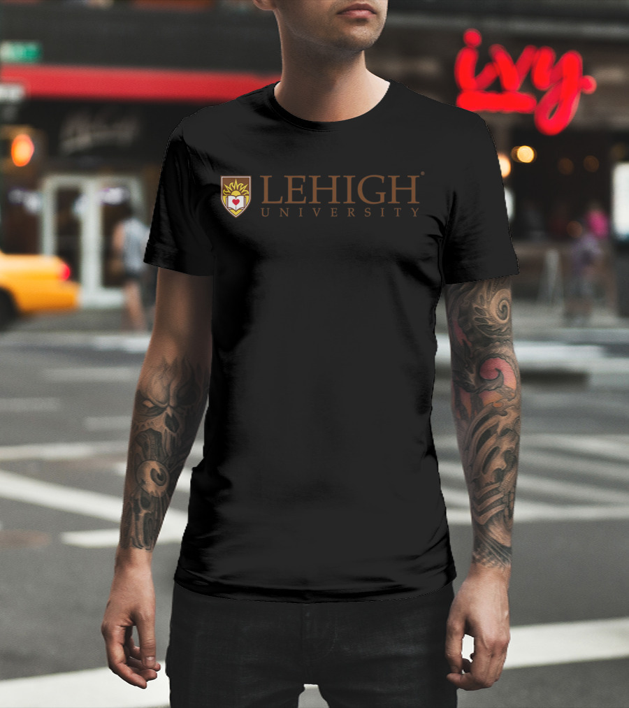 Lehigh University Logo With Shield Emblem And Mountain Hawks Ncaa Pplhu01 T-Shirt