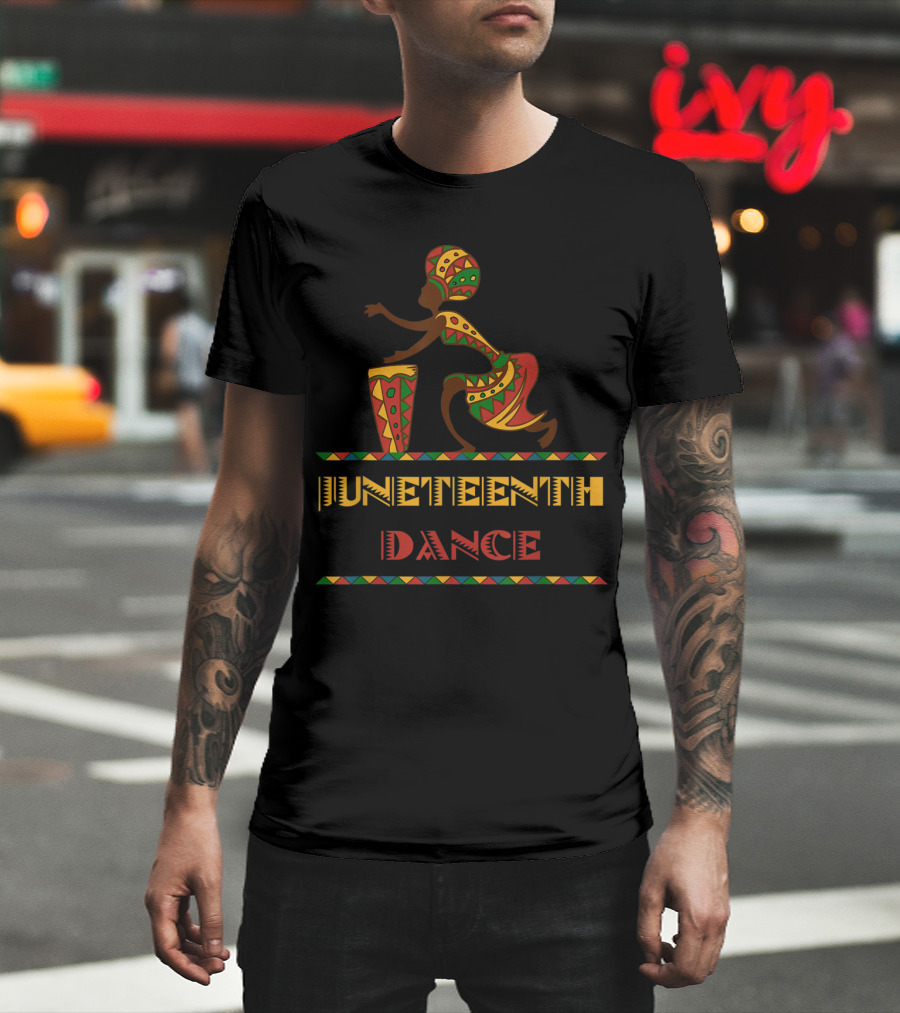 Juneteenth Dance African Drum Djembe Afro Girl T-Shirt