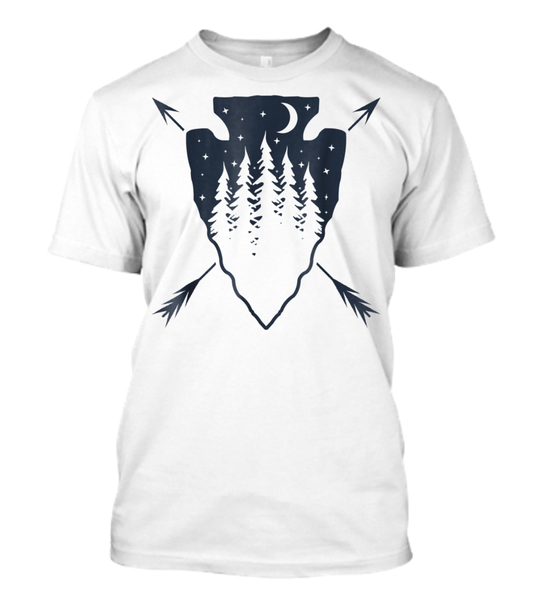 Arrowhead Pine Tree Moon With Crossed Arrows T-Shirt